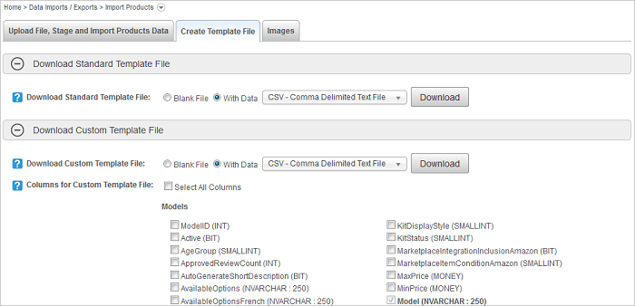 IRP Help - Import Products